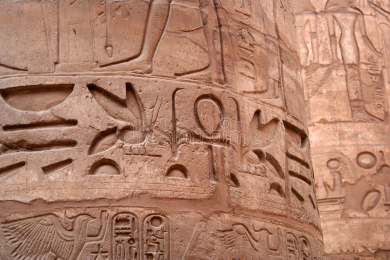 Hieroglyph on the column stock image. Image of history - 6592585