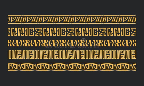 Hieroglyph Like and African or Aztec Ethnic Tribe Border Seamless ...