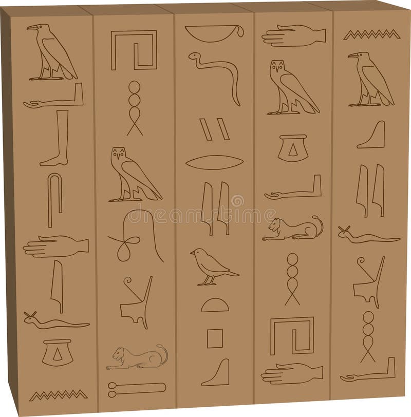 Black and White Hieroglyphics Stock Vector - Illustration of signs ...