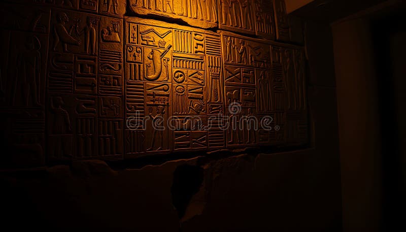 Hieroglyphics Ancient Wall, Egyptian History Script, Stock Photo ...