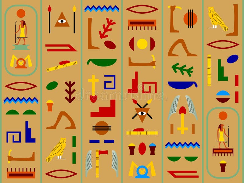 Hieroglyphics Background stock illustration. Illustration of explore ...