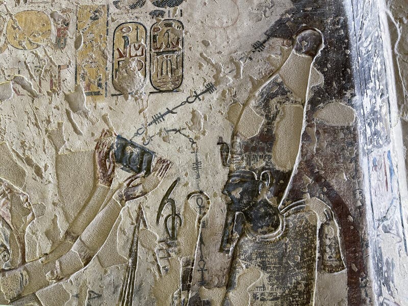 Hieroglyphics in the Tombs of the Pharaohs in the Valley of the Kings ...