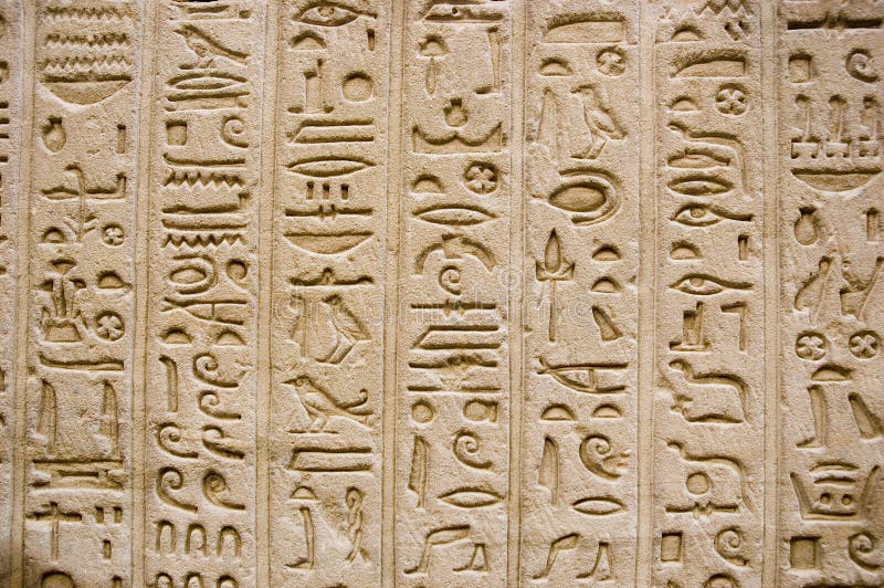 Hieroglyphics on the wall stock image. Image of egypt - 9125919