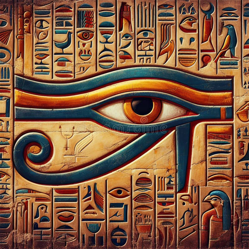 Hieroglyphs Depicting the Eye of Horus, Also Known As the Eye of Ra ...