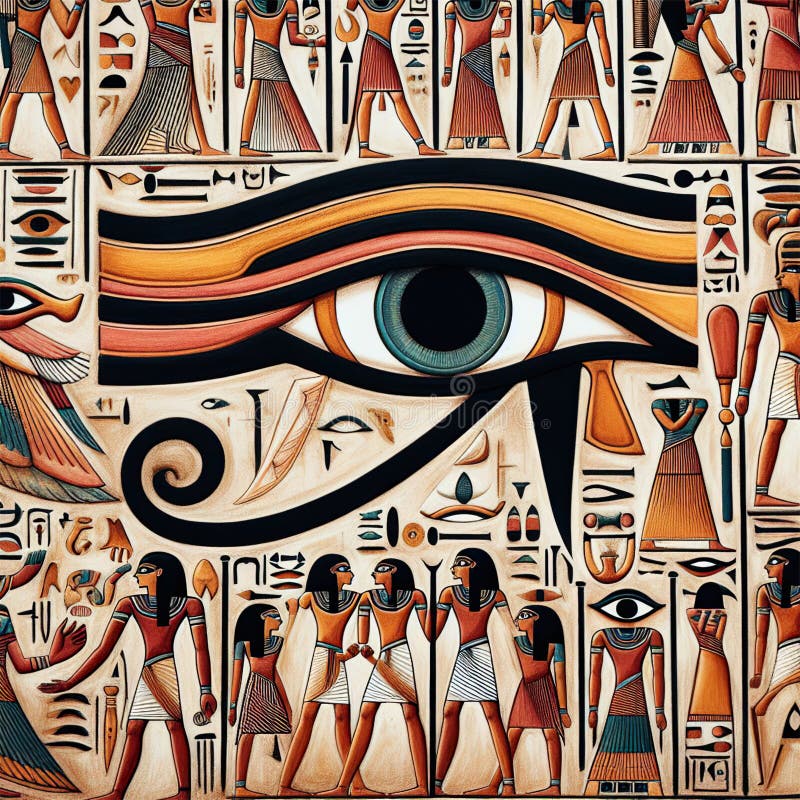 Hieroglyphs Depicting the Eye of Horus, Also Known As the Eye of Ra ...