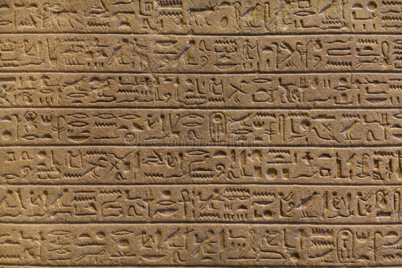 Hieroglyphs on Ancient Egyptic Wall Stock Photo - Image of traditional ...