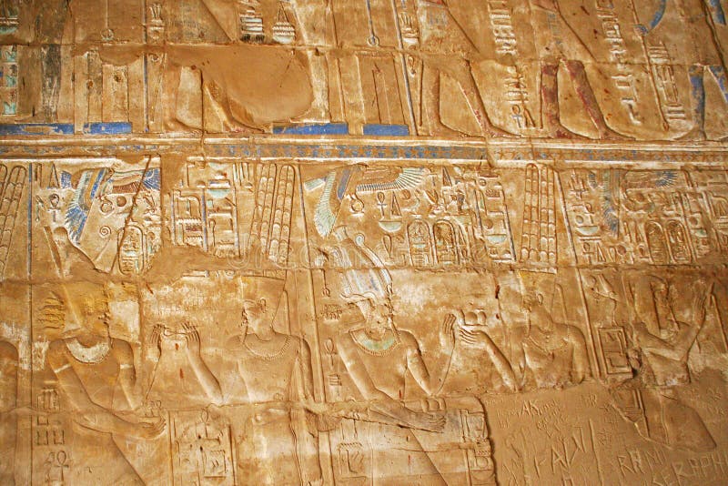 Hieroglyphs in color stock photo. Image of egypt, bank - 39635666