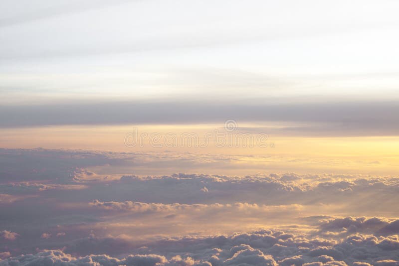 High Above the Clouds with Beautiful Sunset Light. Stock Photo - Image ...