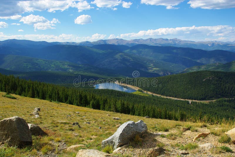High Above Echo Lake, Colorado Stock Image - Image of tourist, forest ...