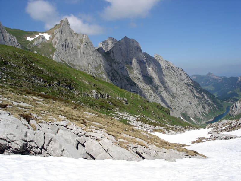 High Above the Falensee Lake Stock Image - Image of switzerland, nature ...