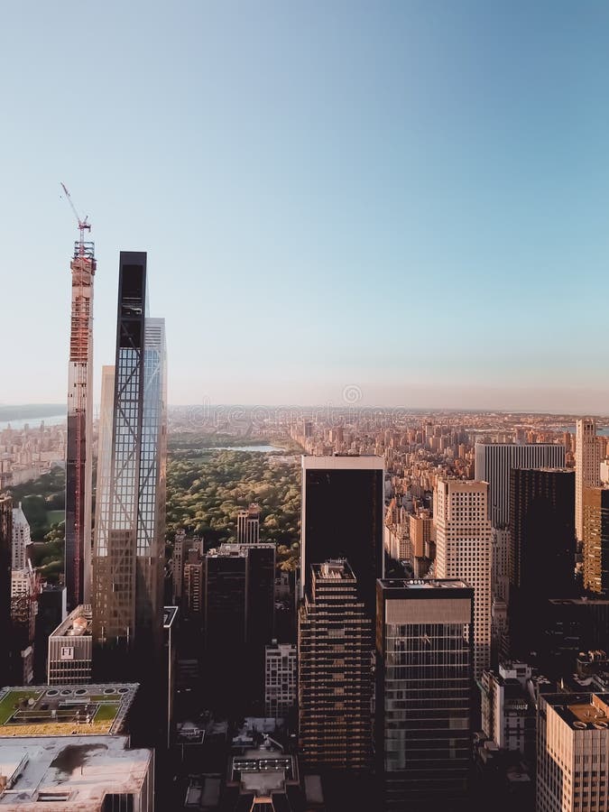 High Aerial View of NYC Skyline from Observation Deck. Stock Photo ...