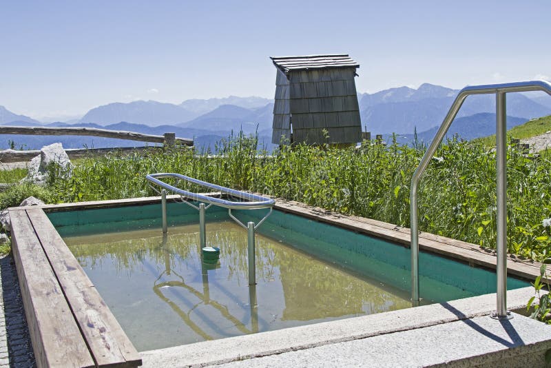 High alpine Kneipp pool stock photo. Image of tread, upper - 80793486