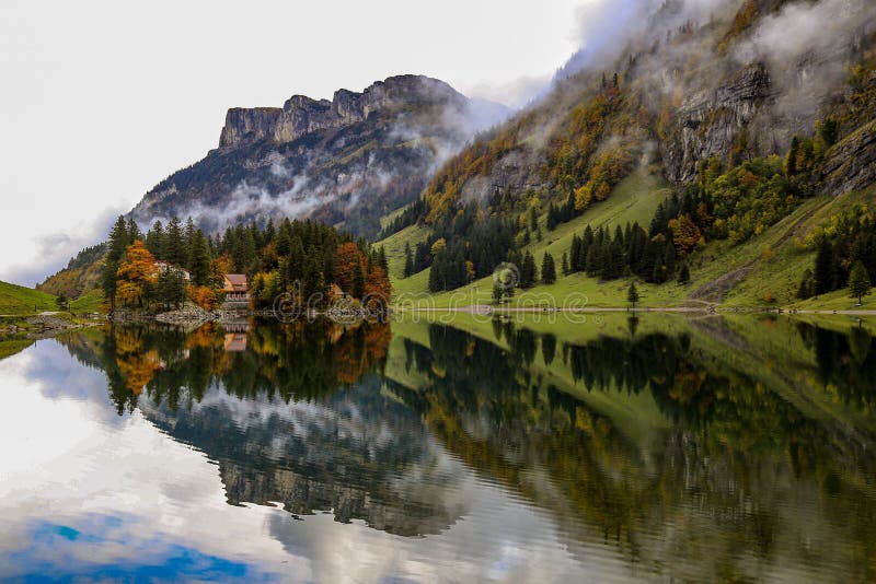 High Alpine Lake in Switzerland Stock Image - Image of alpine, alps ...