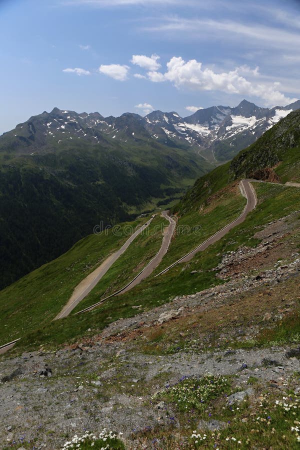High alpine road stock photo. Image of gravel, timber - 59019034
