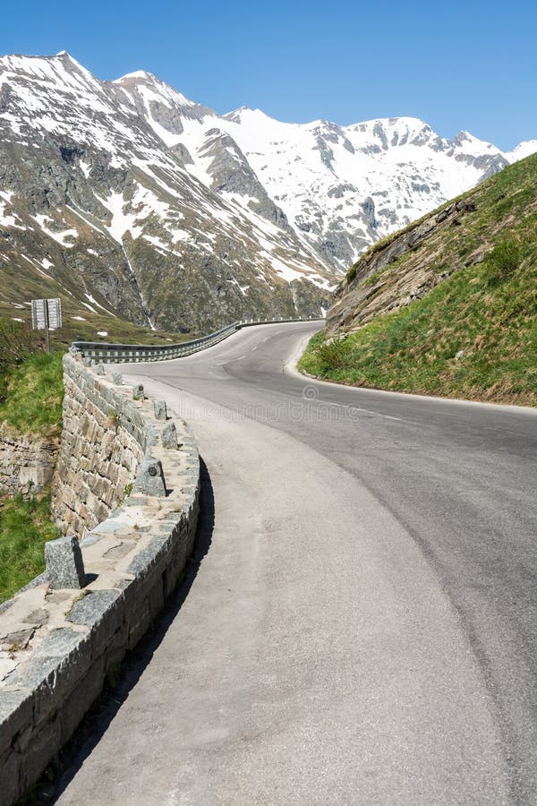 High Alpine Road stock image. Image of europe, peak, mountains - 44357593