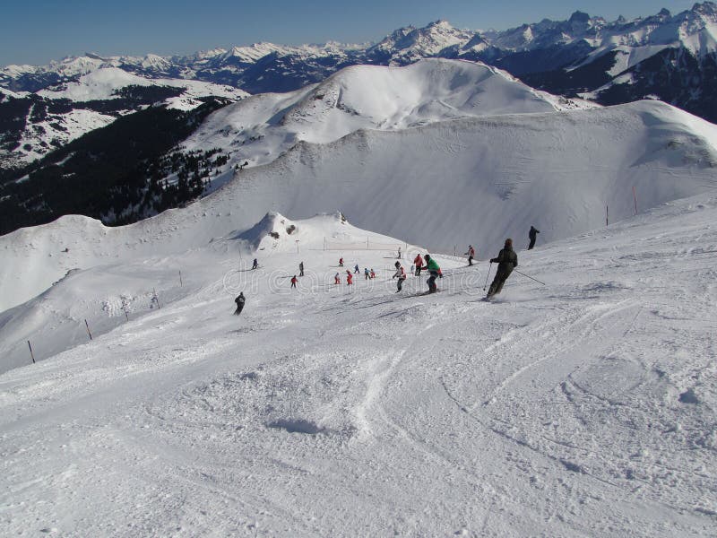 High alpine ski area stock image. Image of french, alpine - 15106117
