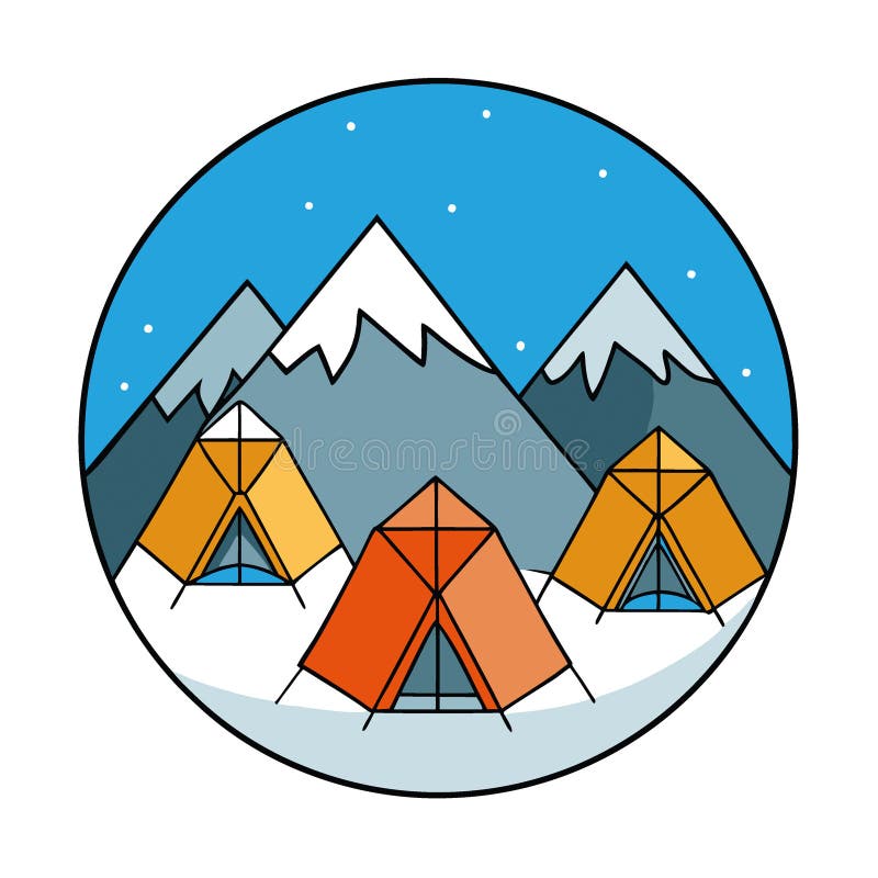 High Altitude Adventure. Illuminated Tents at Everest Base Camp Stock ...