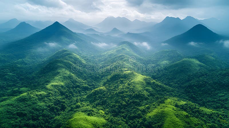 High-altitude View of Rocky Mountain Cliffs and Forests Stock ...