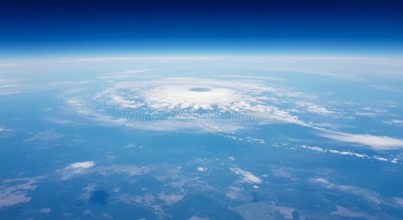 High Altitude Aerial View of Earth Showing Blue Sky White Clouds Stock ...