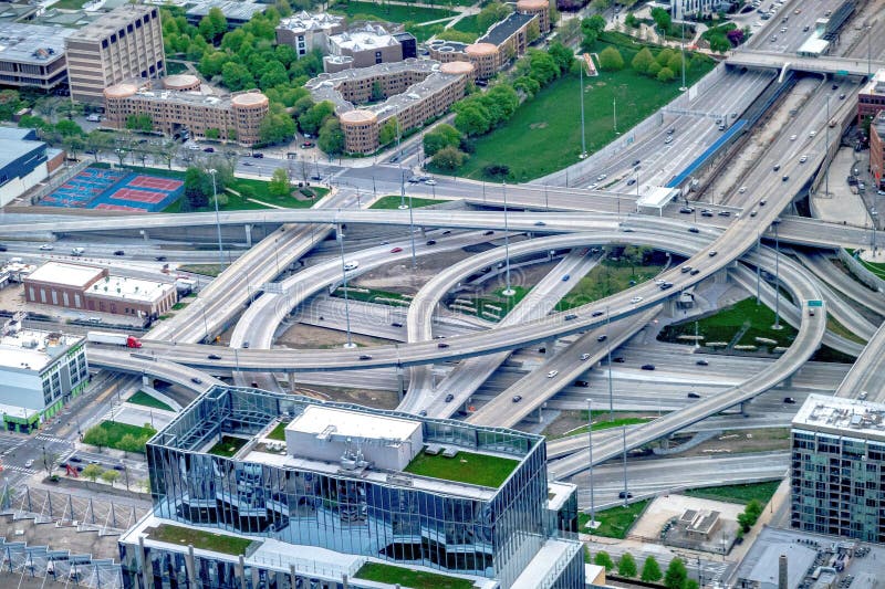 High Altitude Aerial Views from Skydeck Willis Tower Chicago Illinois ...