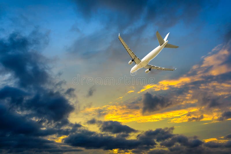 High-altitude Airplane and Beautiful Sky Stock Photo - Image of cloud ...