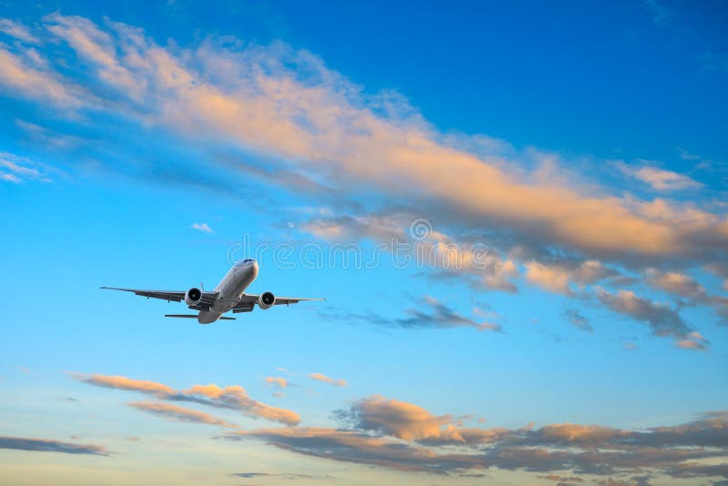 High-altitude Airplane and Beautiful Sky Stock Photo - Image of cruise ...