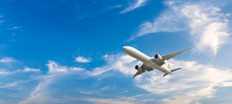 Airplane and Beautiful Sky in Spring Stock Image - Image of color ...