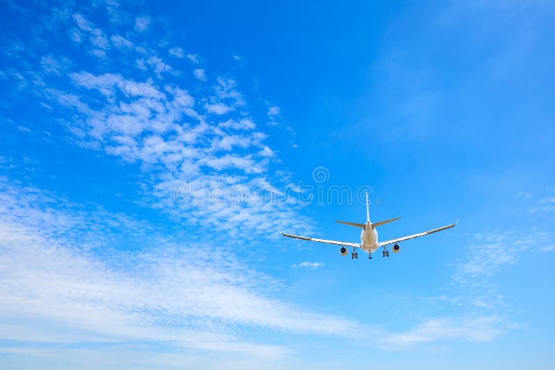 Airplane and Beautiful Sky in Spring Stock Image - Image of safe ...