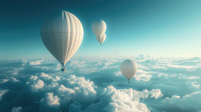 A High-altitude Balloon with a Compact Work Station Inside, Floating ...