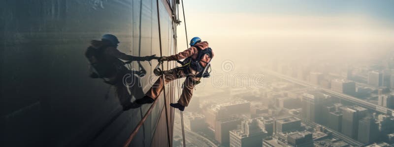 High-altitude Climber. Banner. the Profession of Working at Height. an ...
