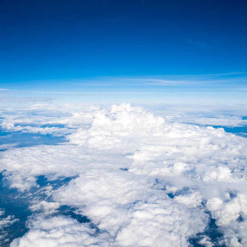 High Altitude Cloud Formations Against Blue Skies Stock Photo - Image ...