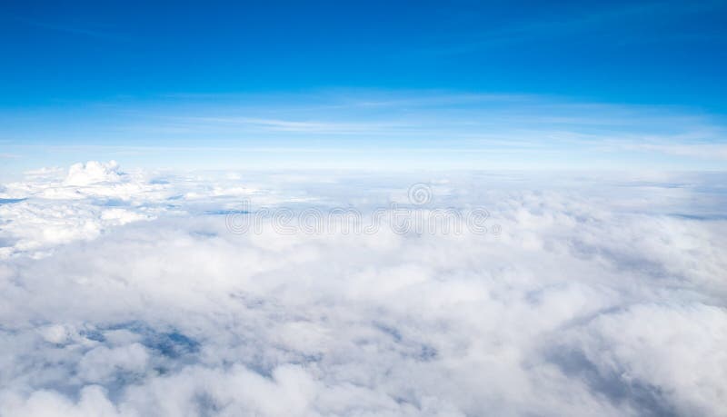 High Altitude Cloud Formations Against Blue Skies Stock Photo - Image of formations, relaxing ...