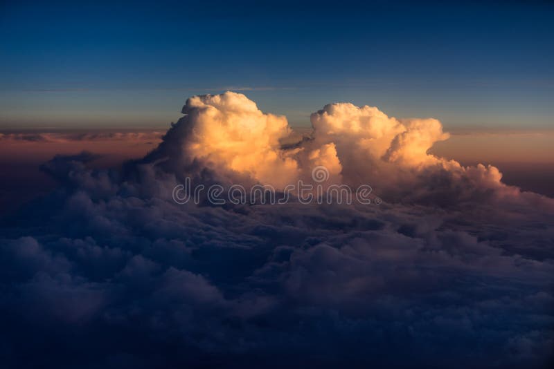 High Altitude Clouds at Sunset Over the Atlantic Ocean Stock Photo ...