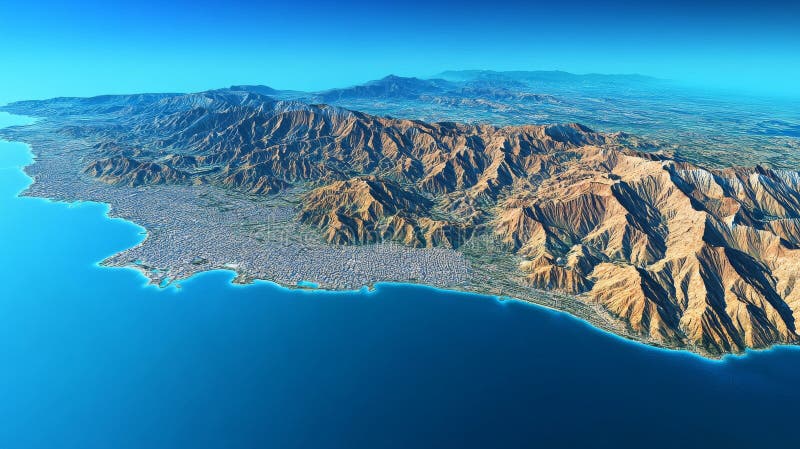 High-Altitude Look at Dubai S City Layout and Adjacent Terrain Stock ...