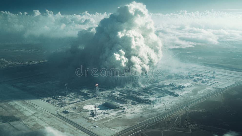 High-altitude Perspective of a Nuclear Meltdown, Exclusion Zone Visible ...