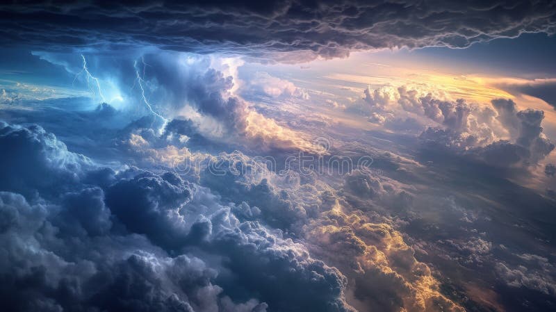 High-altitude Perspective of a Powerful Storm System, Realistic ...