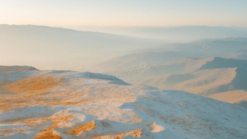 A High Altitude Plateau with a Vast View of the Valley Below Stock ...