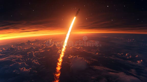 High Altitude Rocket Launch Showcasing Propulsion Technology and ...