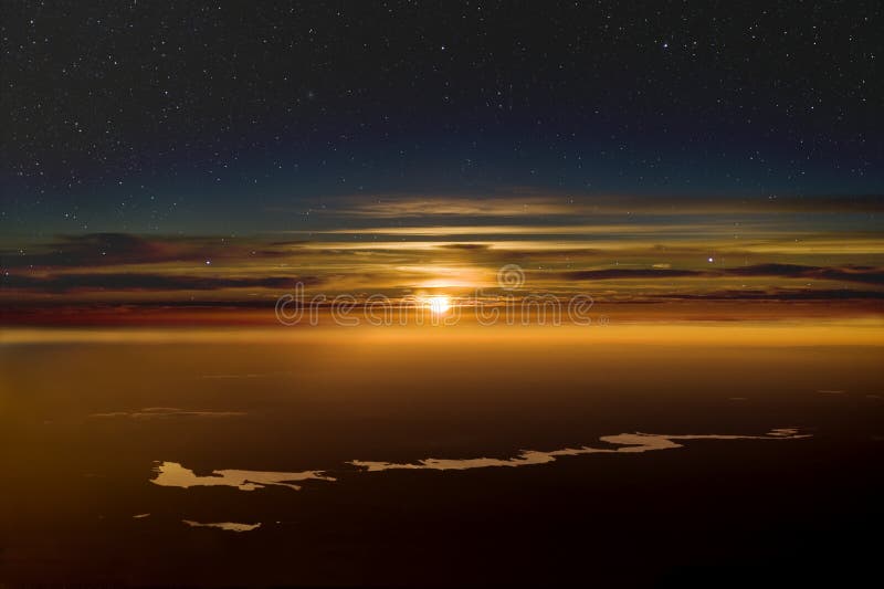 High altitude sunset stock image. Image of earth, space - 222998095