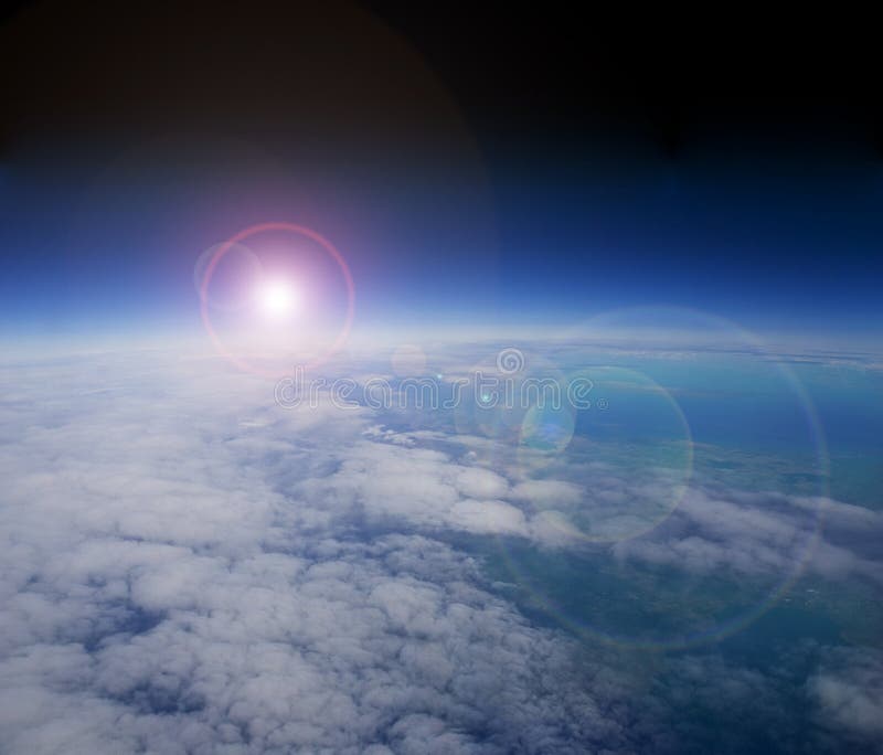 High altitude sunset stock photo. Image of flare, heaven - 222998308