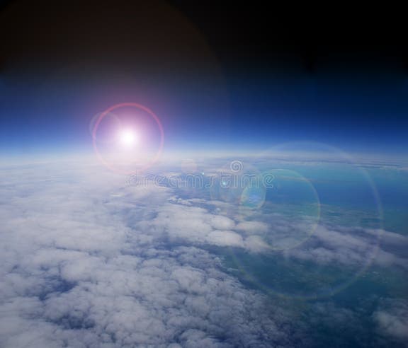 High altitude sunset stock photo. Image of flare, heaven - 222998308
