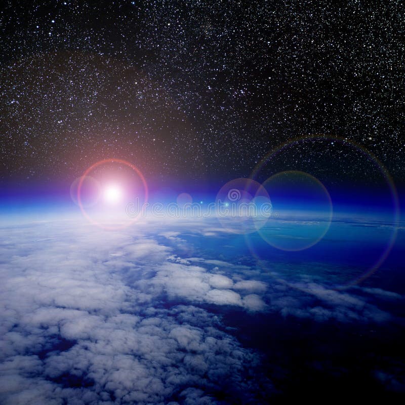 High Altitude View of the Earth in Space. Stock Image - Image of ...