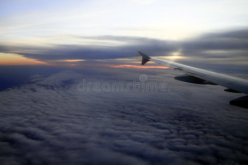High Altitude Clouds at Sunset Over the Atlantic Ocean Stock Photo ...