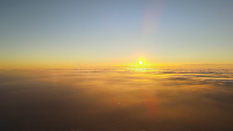 High Altitude View of Bright Colorful Sunset Sky with Vivid Smooth ...