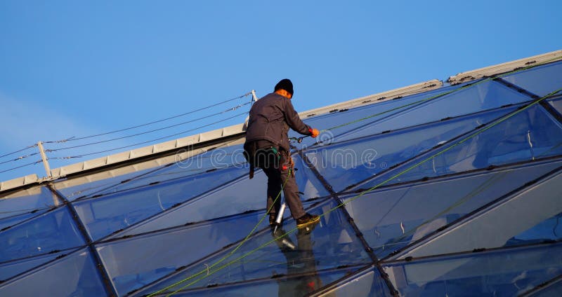 High-altitude Work on a Skyscraper Editorial Stock Image - Image of ...