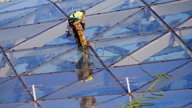 High-altitude Work on a Skyscraper Editorial Stock Image - Image of ...