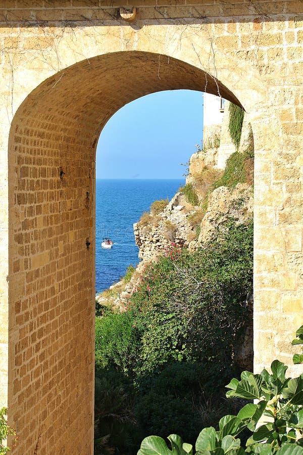 High Ancient Bridge, Beach Bridge, Beach between Two Cliffs, Fig Tree ...