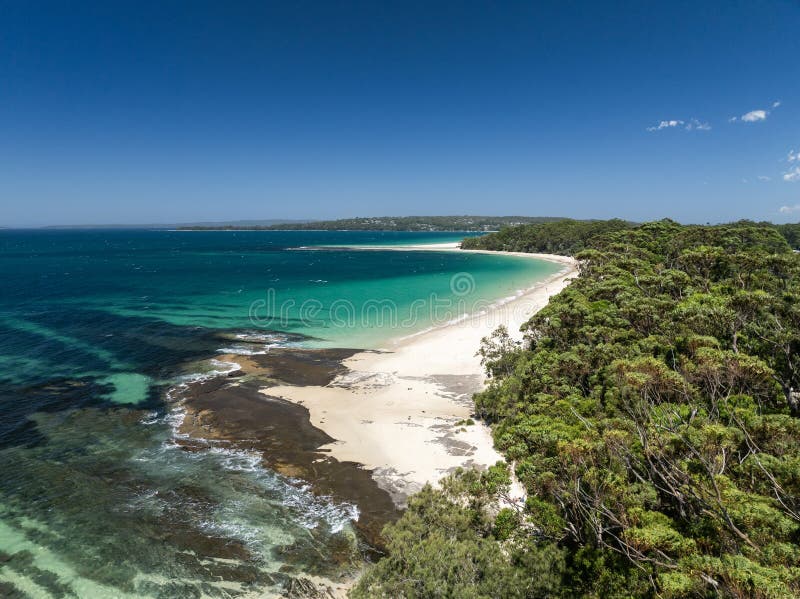 High Angle Aerial Drone View of Huskisson Beach in Huskisson Stock ...