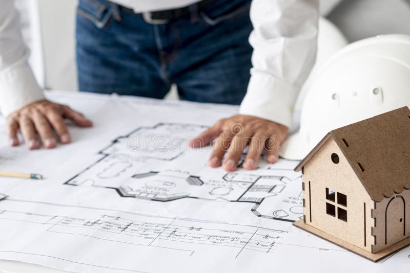 High Angle Architect Checking Project. High Quality Photo Stock Image ...