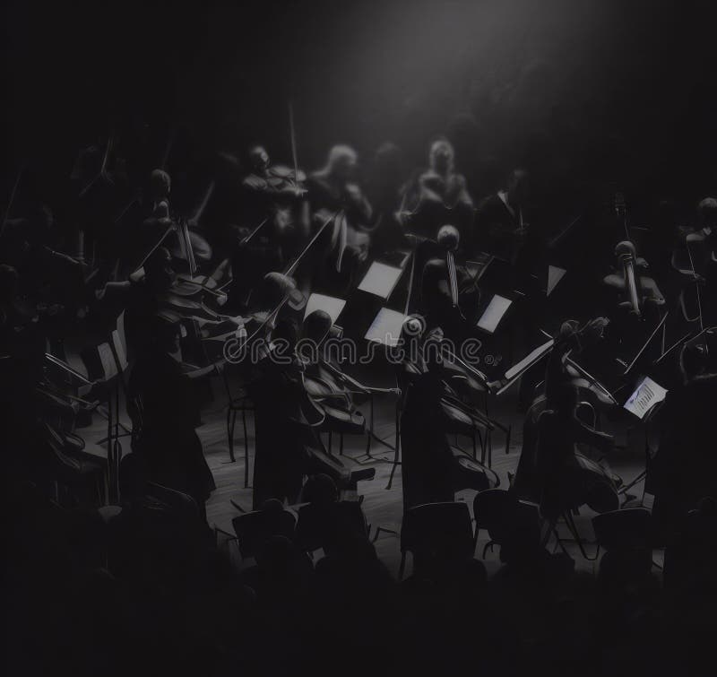 Dramatic Orchestra Performance Stock Illustration - Illustration of ...